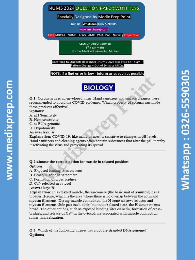 Original Paper - NUMS 2024 | PDF