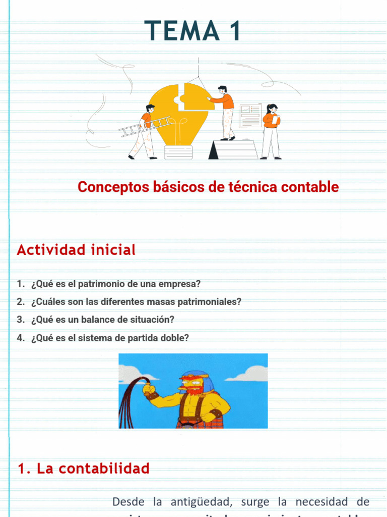 Tema 1 Conceptos Básicos de Técnica Contable | PDF