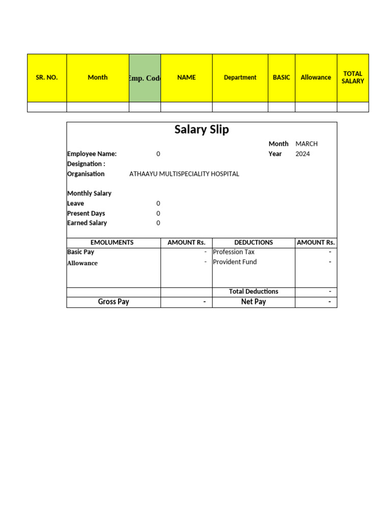 Salary Slip Format | PDF