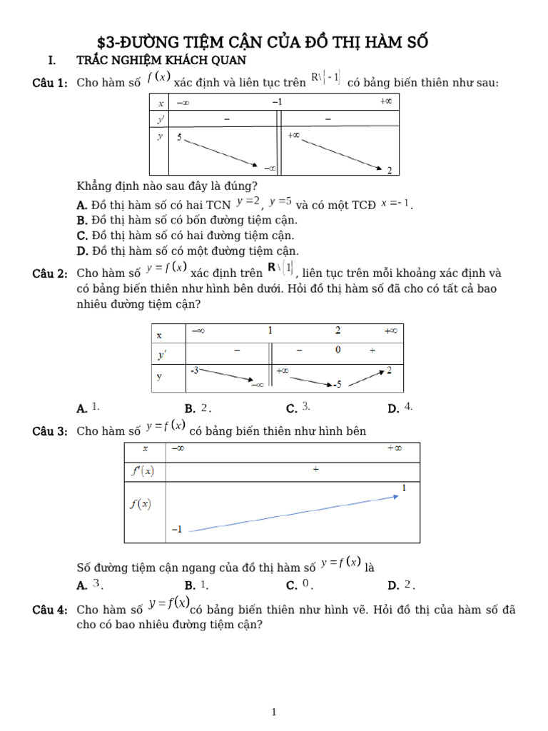 Gt12-c1-b3-Duong Tiem Can Cua Do Thi Ham So - Kntt - Đề | PDF