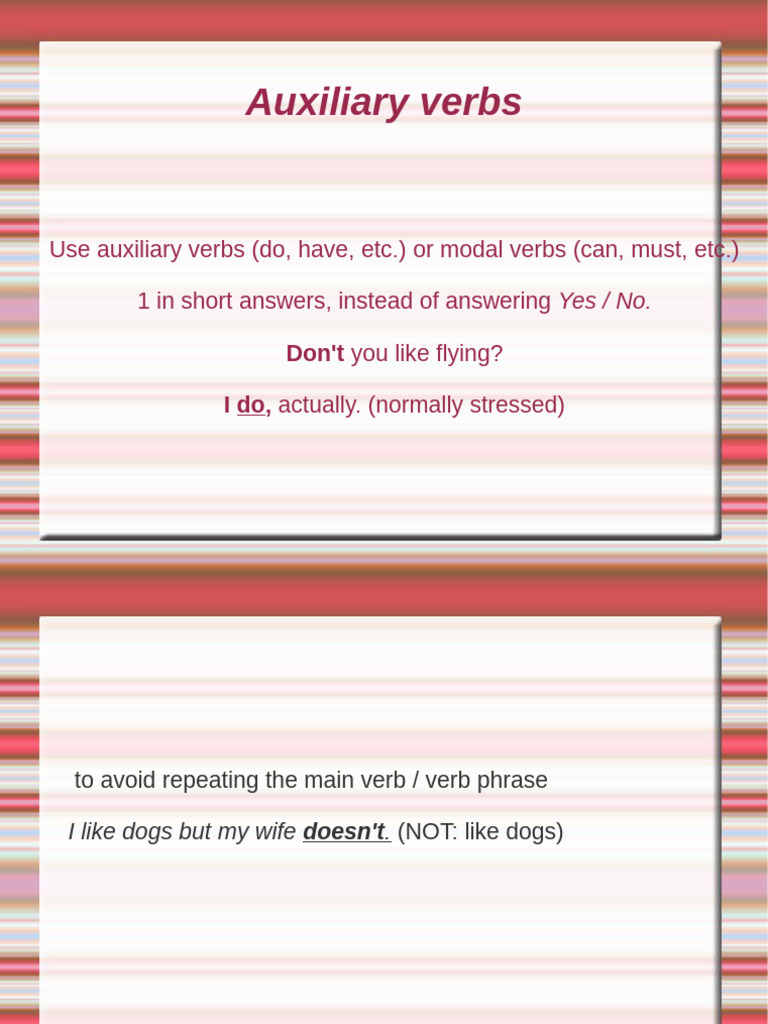 Auxiliary verbs | PDF