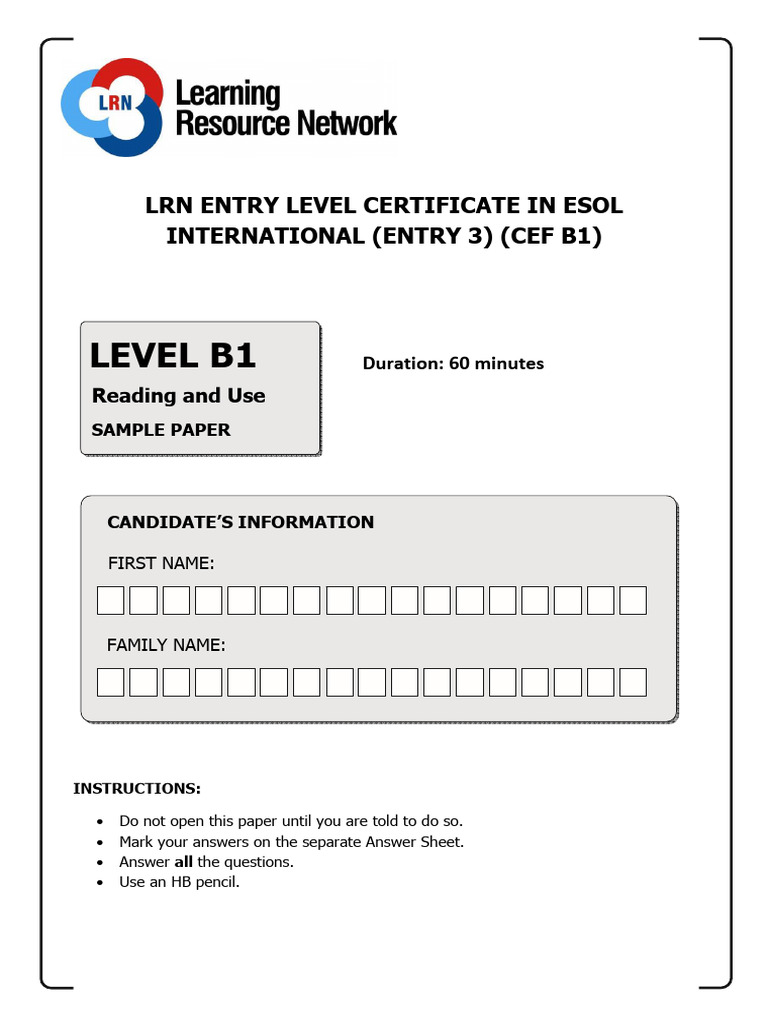 iESOL B1 样题 | PDF