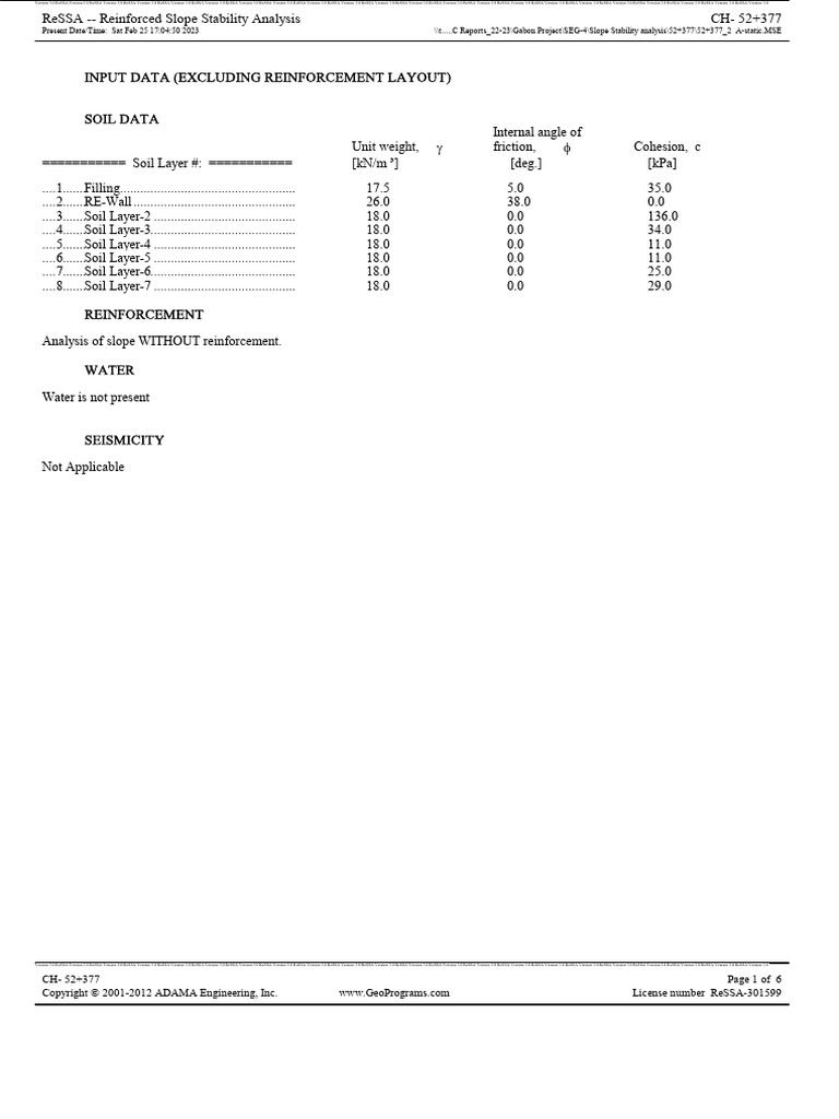 Annexure-1 Slope Stability Analysis Reports (52+377 - 2 A-Static) | PDF | Soil Science | Applied ...