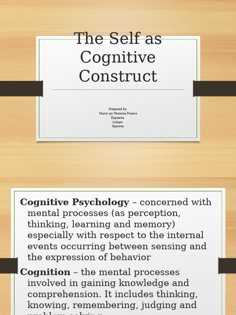 The Self As Cognitive Construct 1 | PDF | Id | Science & Mathematics