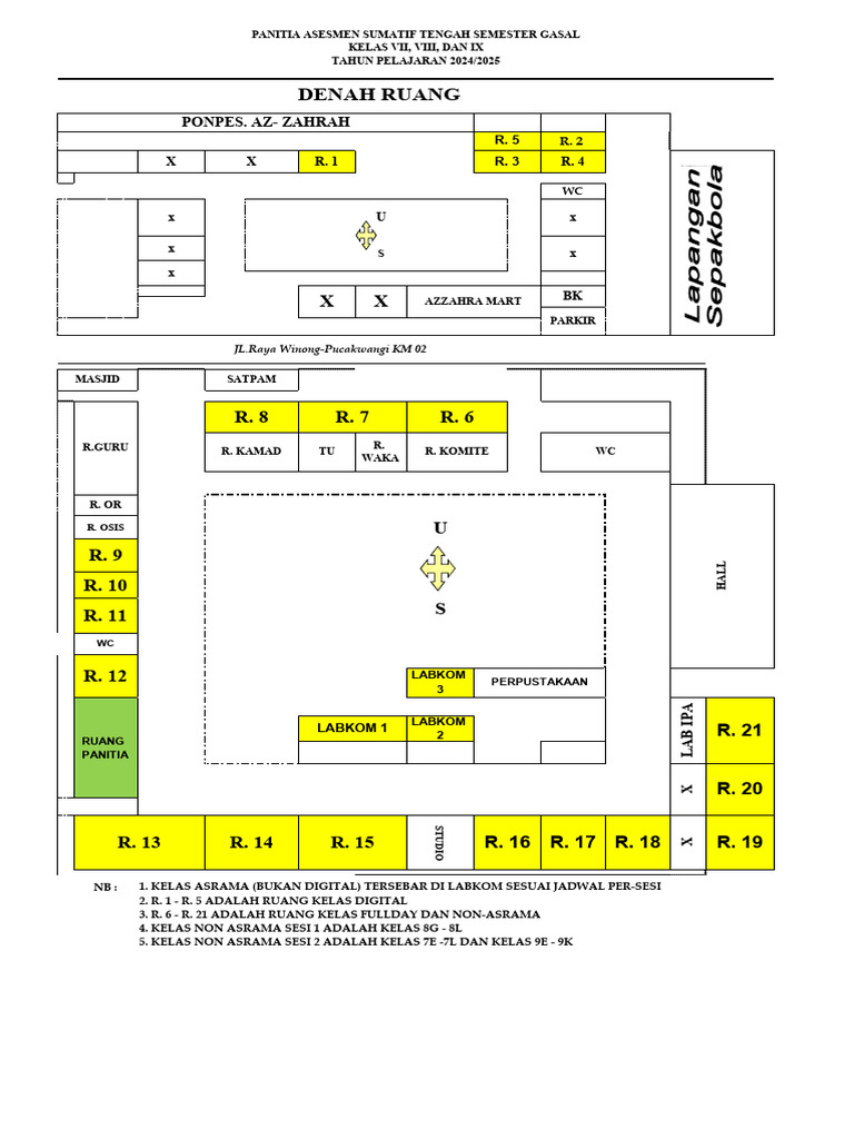 Denah Ruang ASTS Gasal BK 24-25 | PDF
