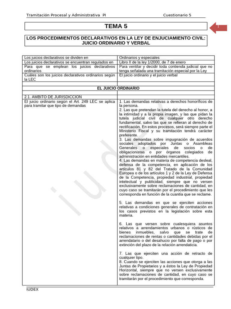 Cuestionario Tema 5 | PDF