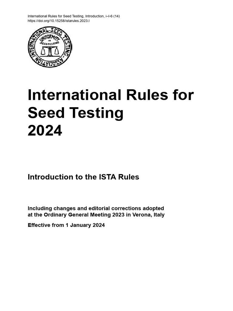 Ista Rules 2024 00 Introduction Final 2 | PDF