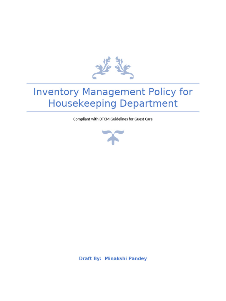 HK Policy Inventory Management | PDF | Inventory | Housekeeping