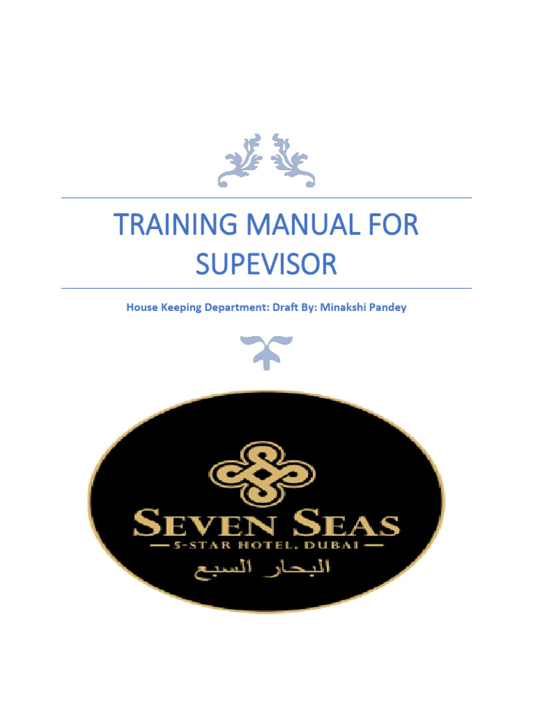 Housekeeping Supervisor Training Manual | PDF | Housekeeping | Bathroom