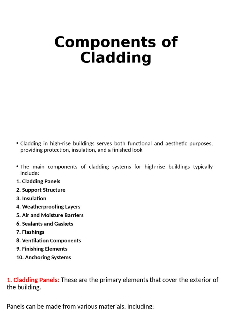 Components of Cladding | PDF