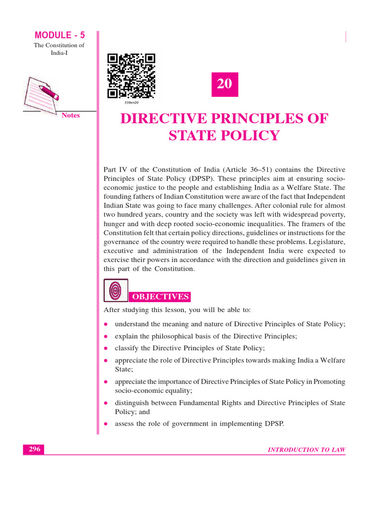 Directive Principles of State Policy | PDF