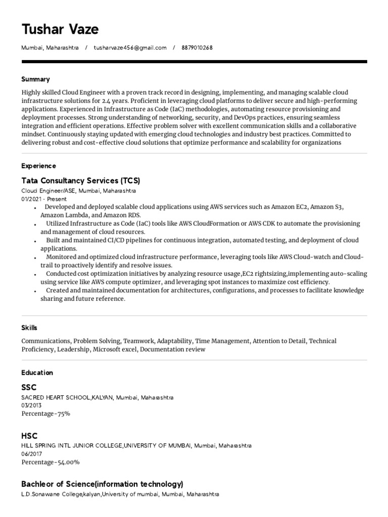 Tushar Resume(2023) | PDF