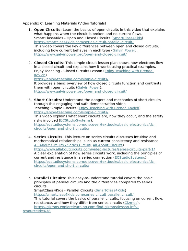 Appendix C - Learning Materials | PDF