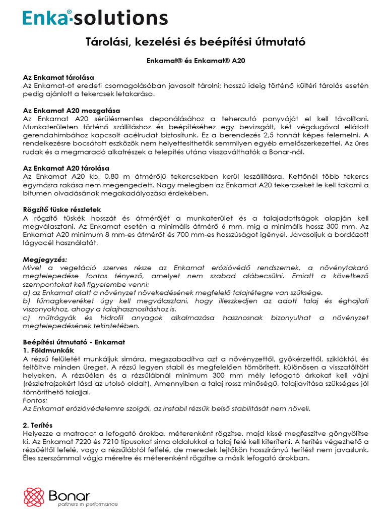 Enkamat Beépítési Útmutató | PDF