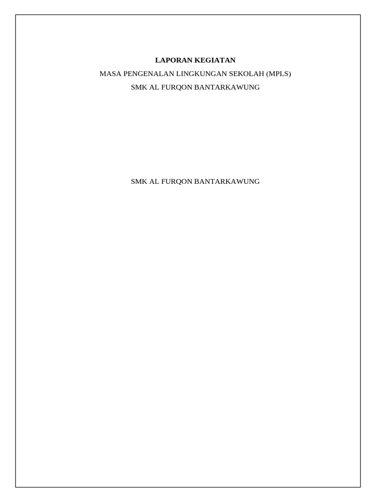 Laporan Kegiatan MPLS | PDF