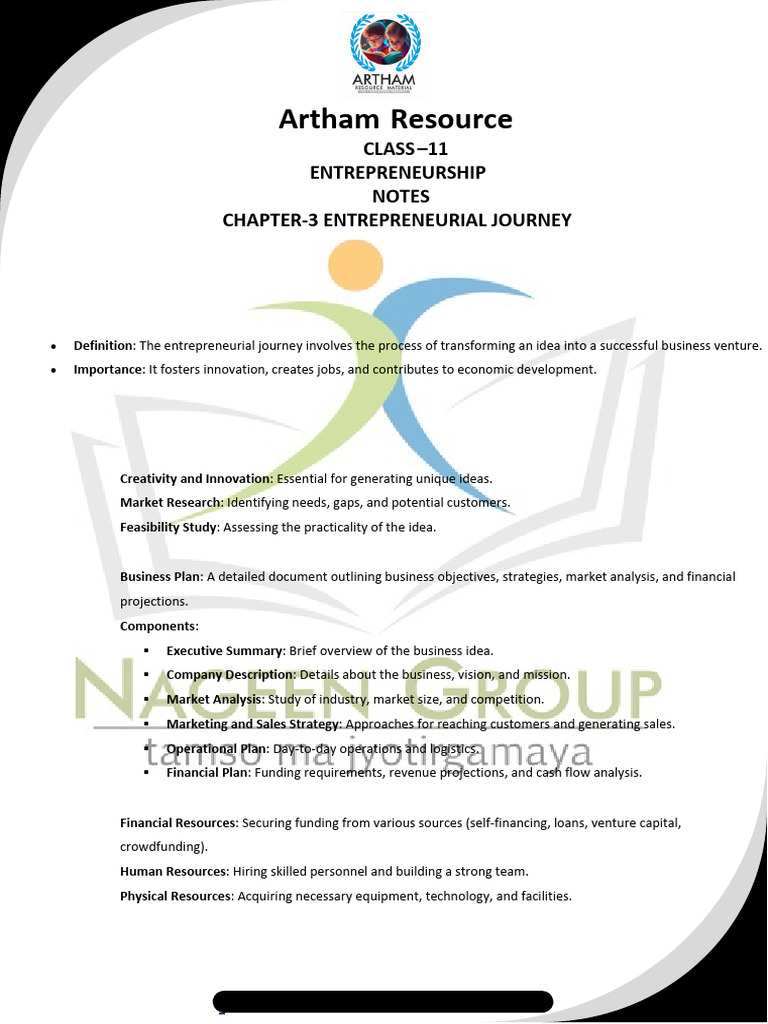 Class 11 Entrepreneurship Chapter 3 Notes | PDF | Entrepreneurship ...
