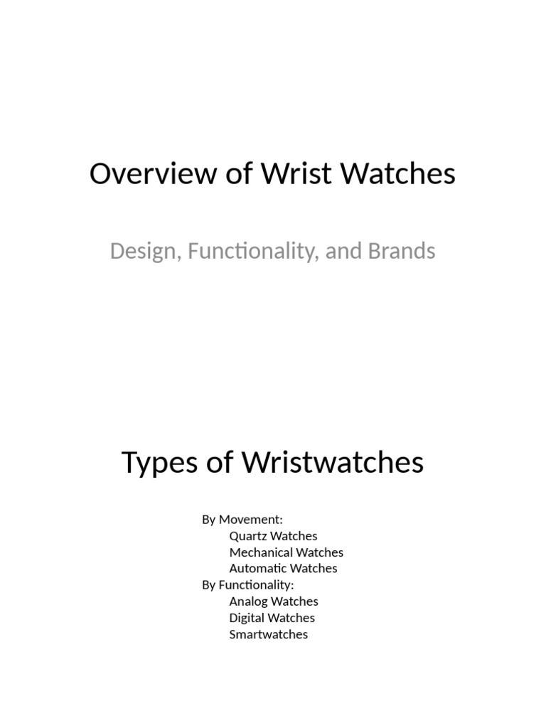Wrist Watch Presentation | PDF