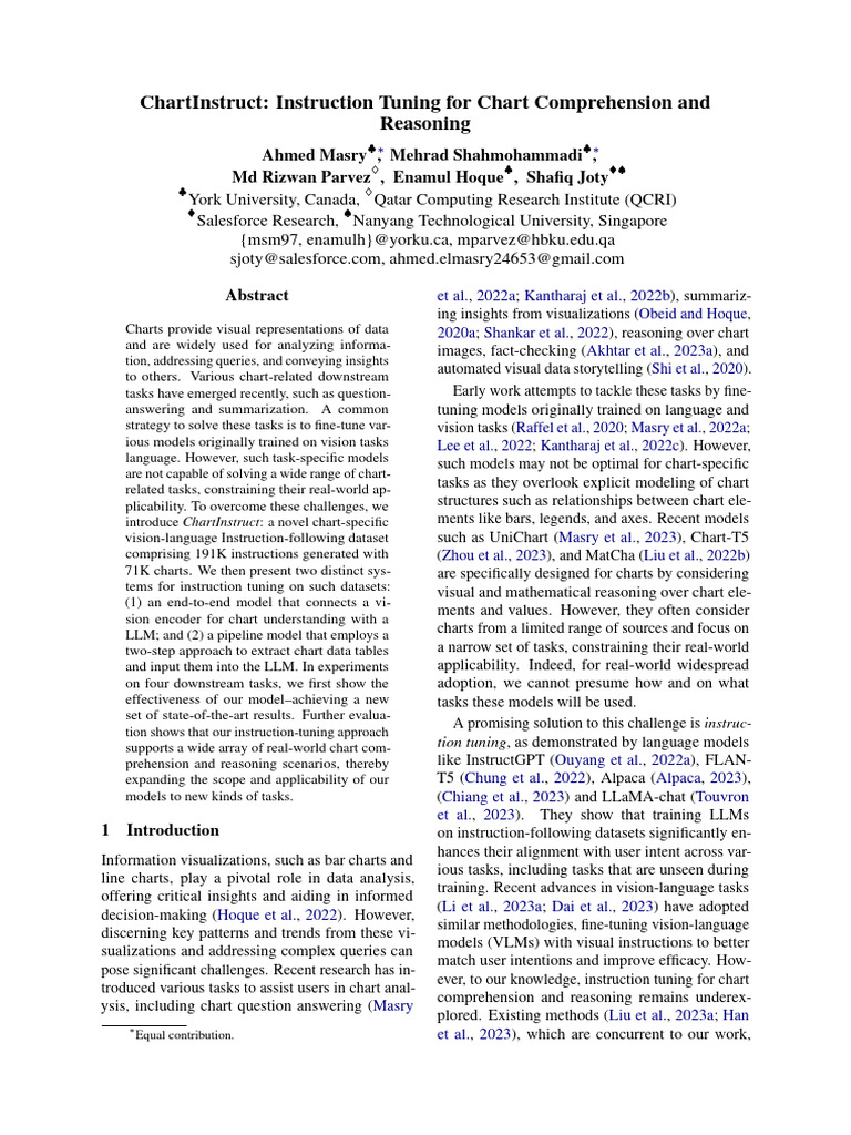 ChartInstruct - Instruction Tuning For Chart Comprehension and | PDF