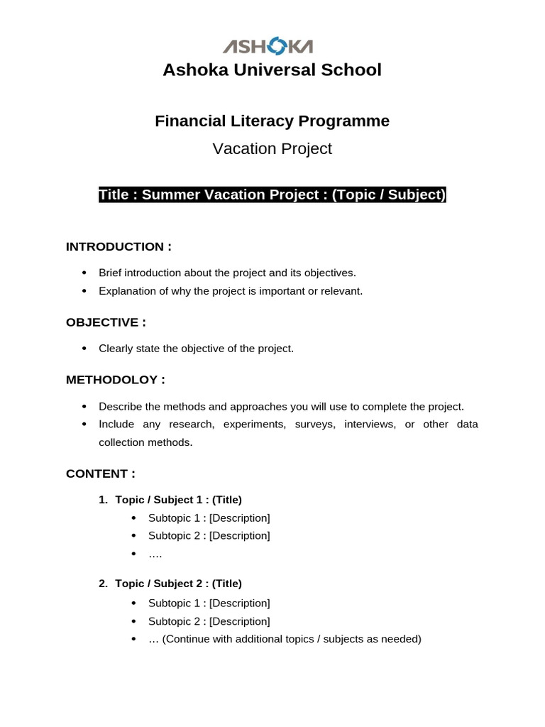 Project Format | PDF