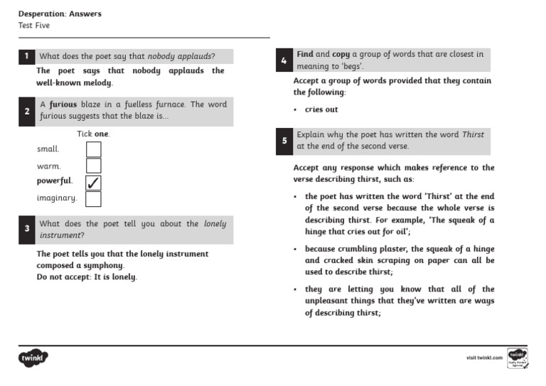 5-For-5 Reading Test Five Answers | PDF