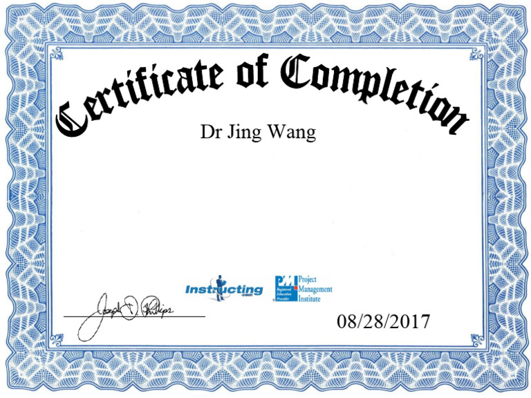 PMP Certificate Template Directions and Notes V2 Completed | PDF