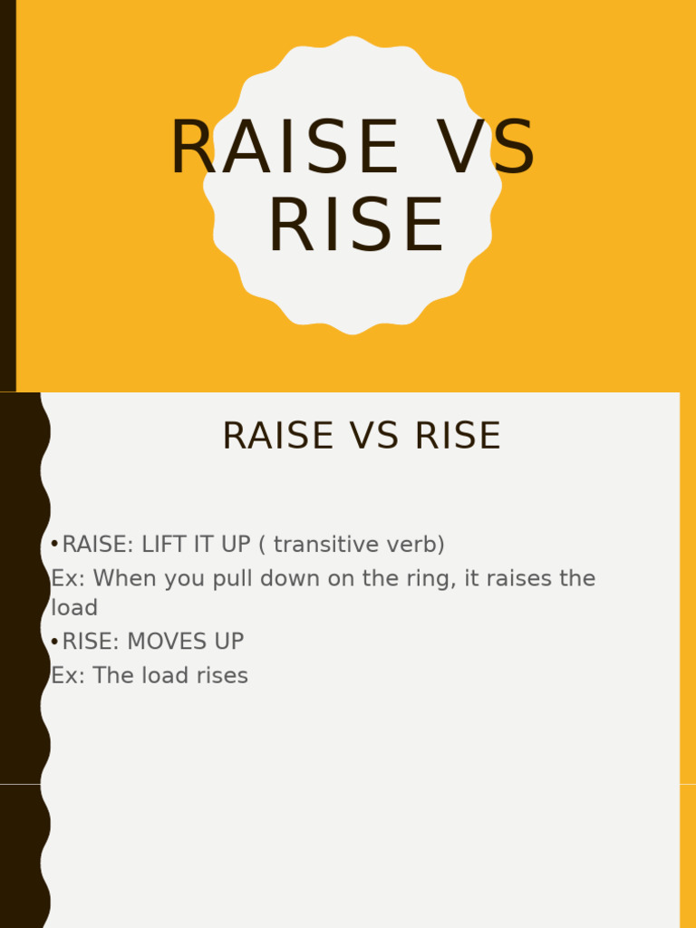RAISE Vs RISE | PDF