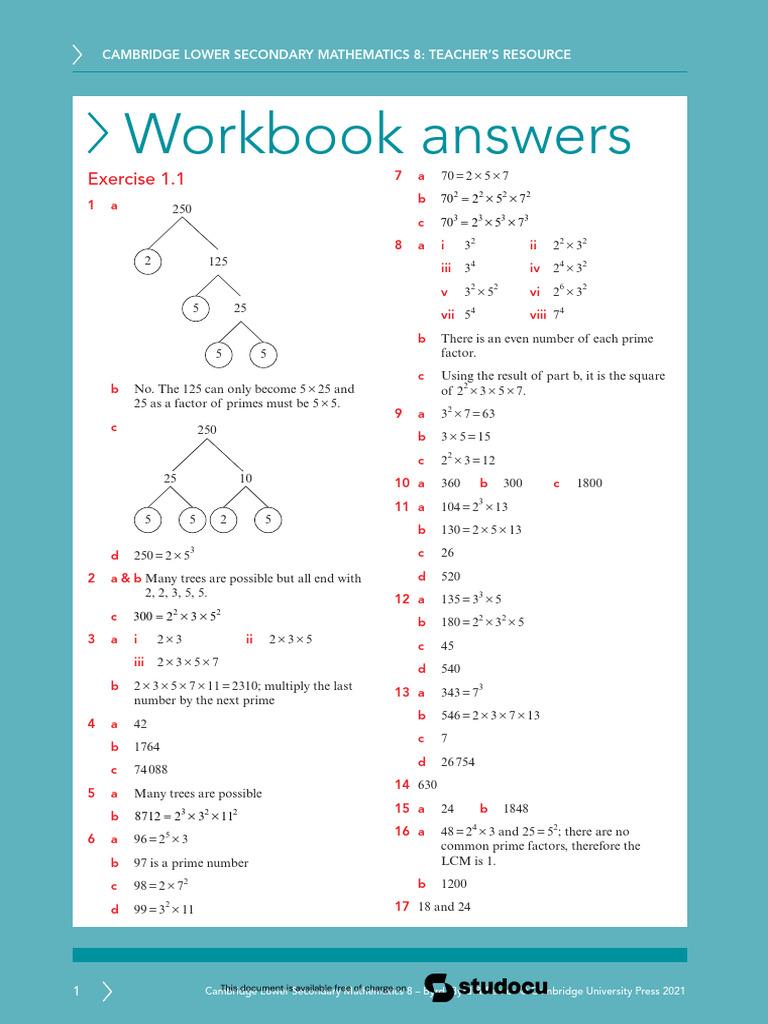 Cambridge Lower Secondary Maths 8 Answers | PDF | Mathematical Analysis ...