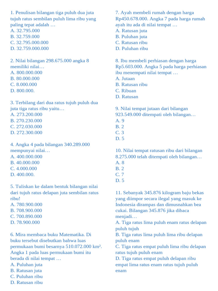 1. UTS MATH SEMESTER 1 2024 | PDF