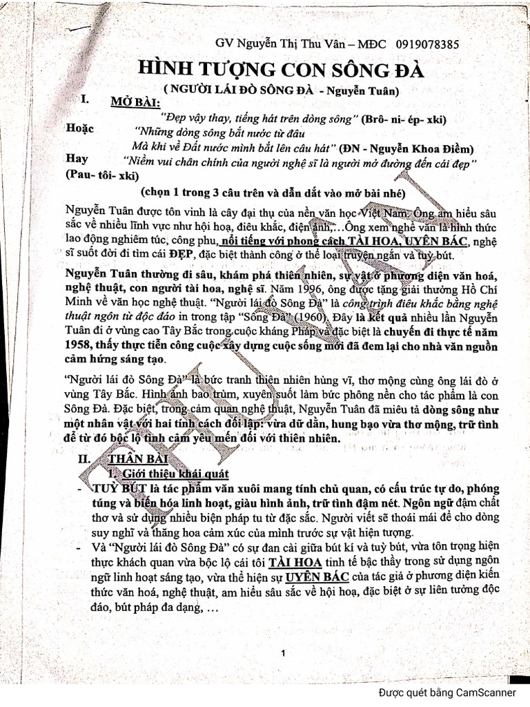 Hình Tư NG Con Sông Đà - Ngư I Lái Đò Sông Đà - THPT M C Đĩnh Chi TPHCM ...