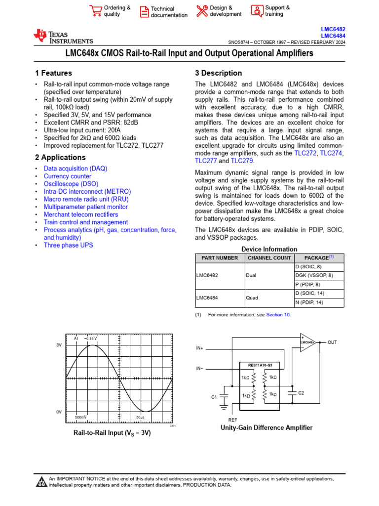 LMC 6484 | PDF