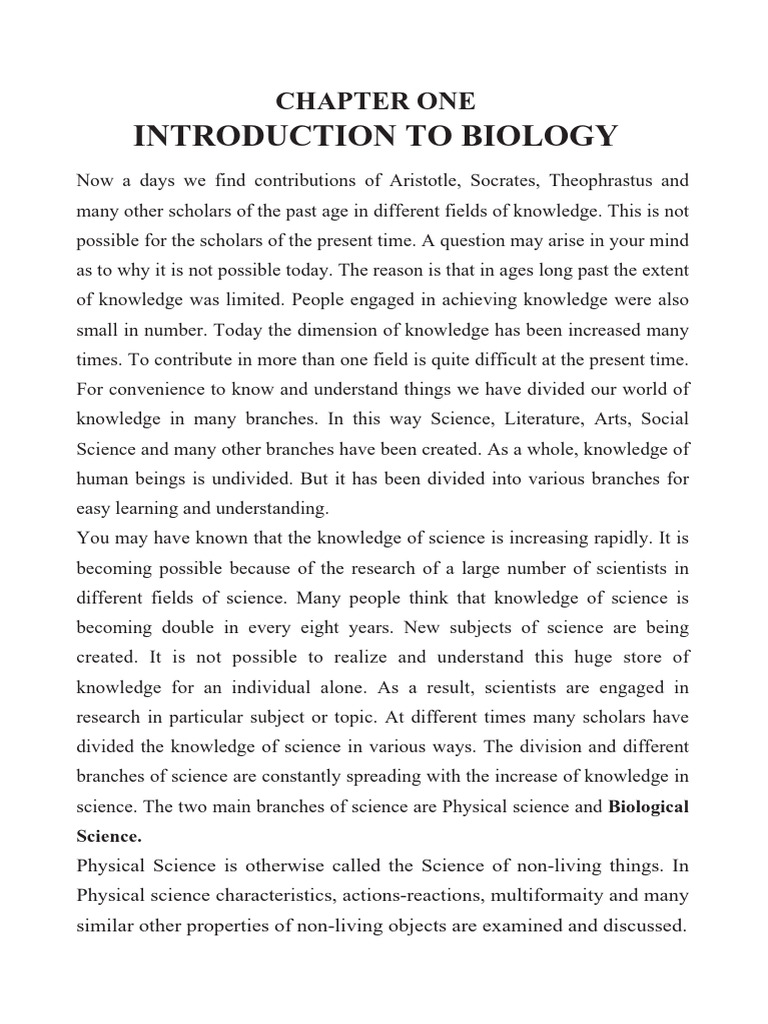 Introductory Biology 1 | PDF