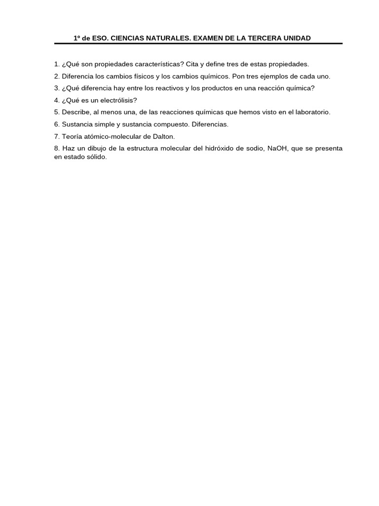 Reacciones Químicas - Modelo1 | PDF