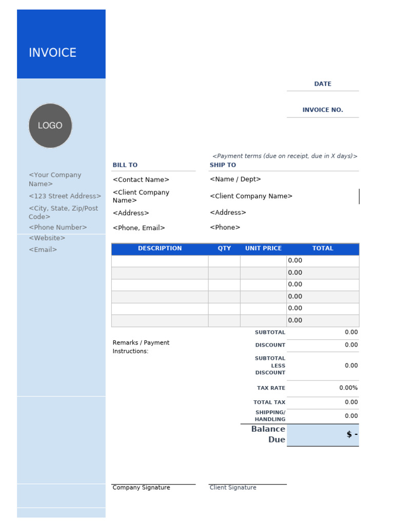 Classic Word Invoice Template | PDF
