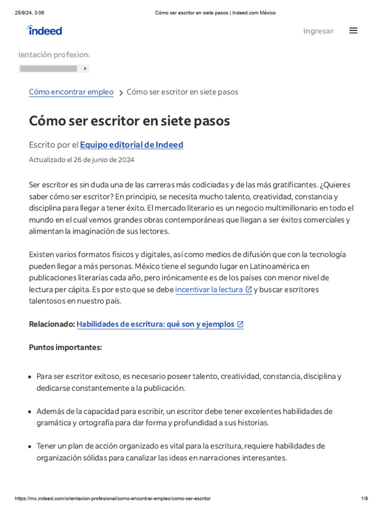 Cómo ser escritor en siete pasos | PDF