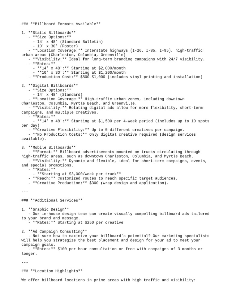 Palmetto Billboards | PDF