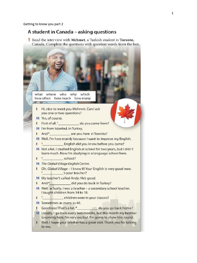 Getting To Know You Part 2 | PDF