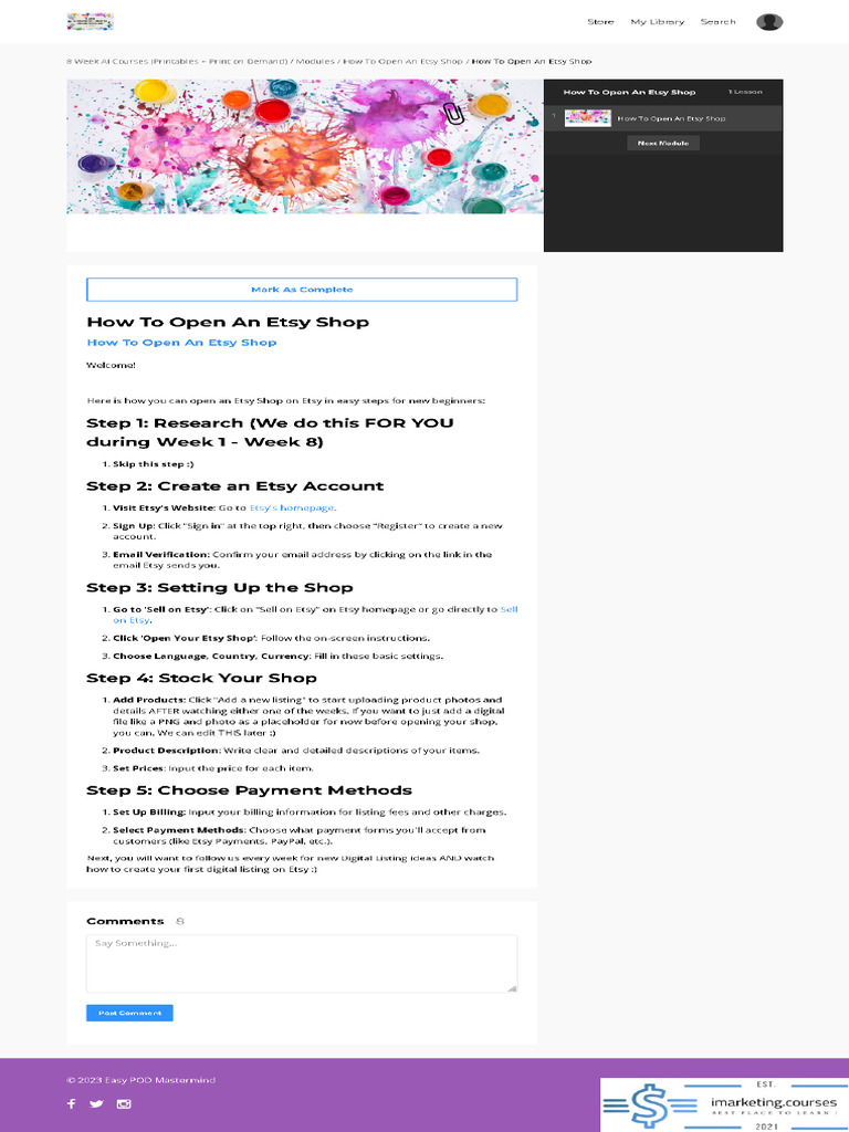 How to Open an Etsy Shop | PDF