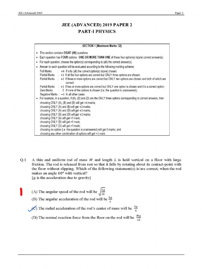 2019 Paper 2 Jee Advanced | PDF