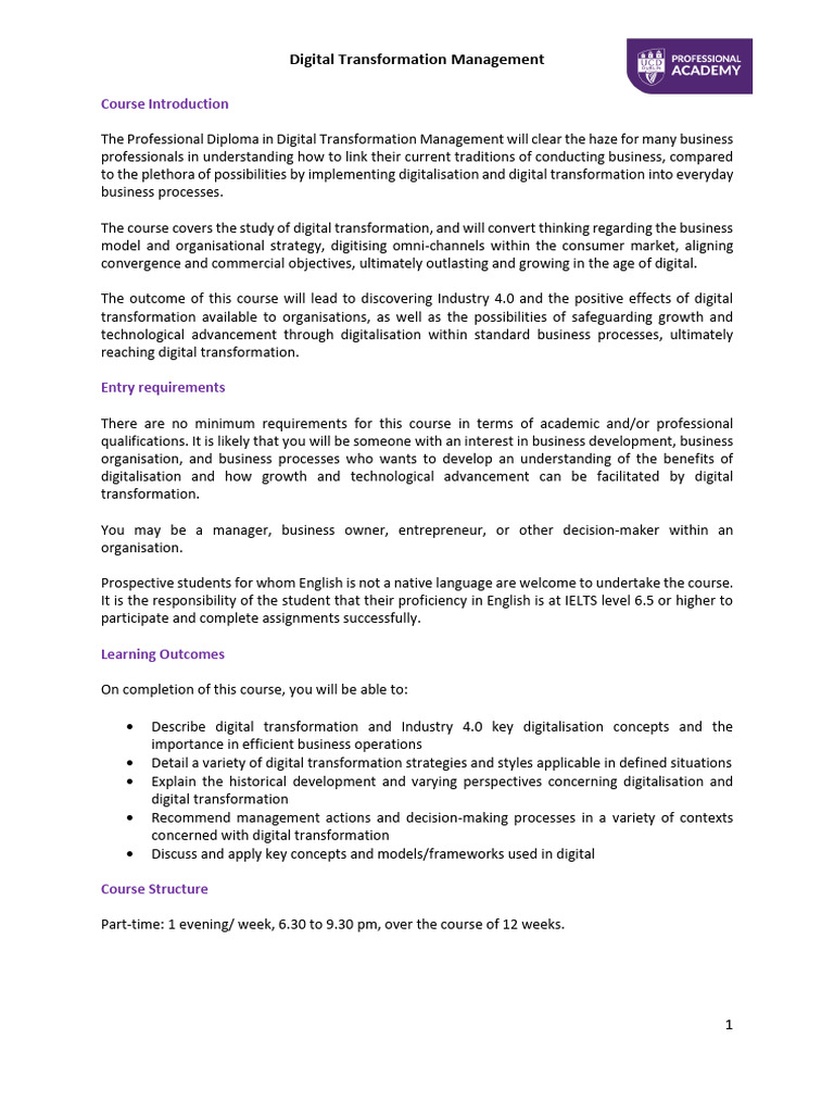 Digital Transformation Management | PDF