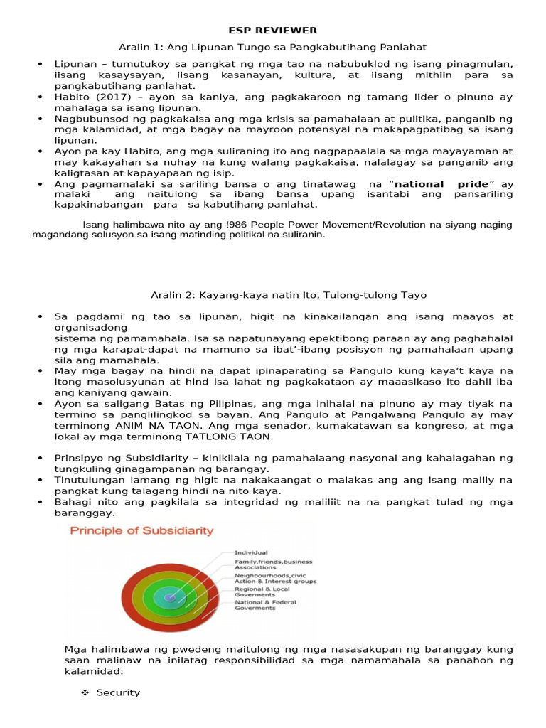 ESP - Reviewer | PDF