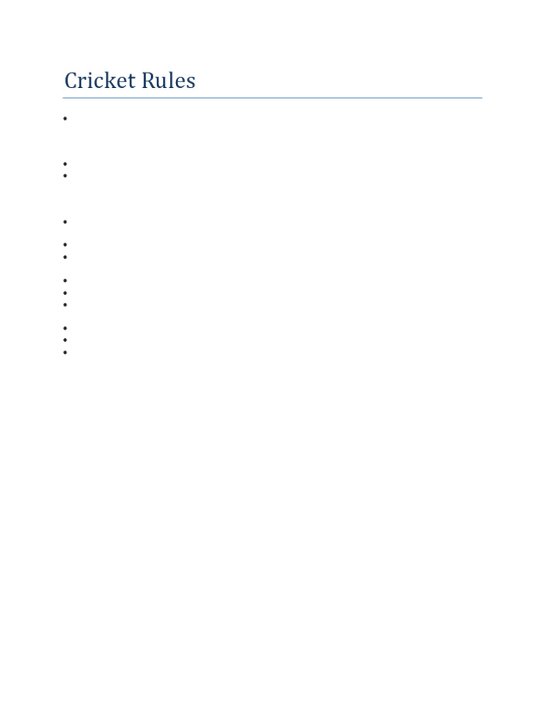 Rules for Cricket | PDF