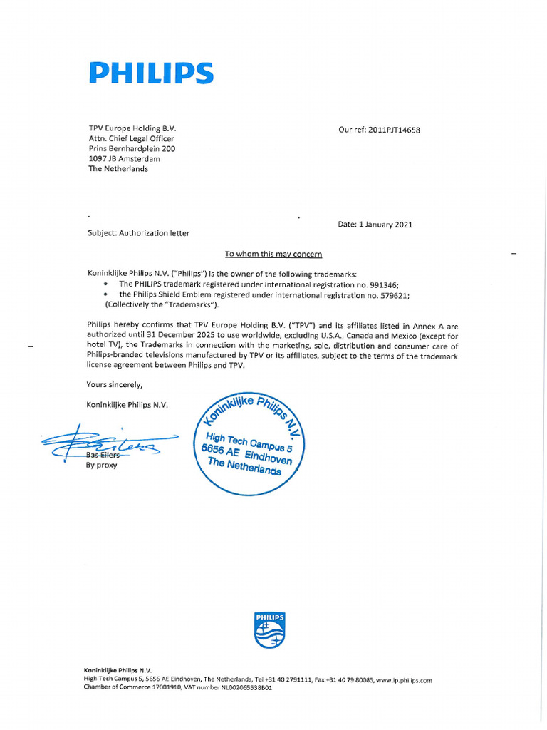 PHILIPS Authorized Letter2021 2025 | PDF