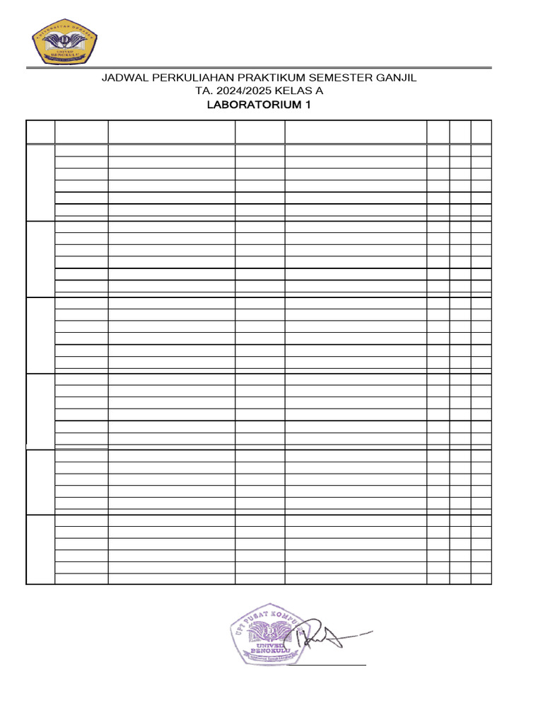 Jadwal Praktikum Lab Komputer | PDF