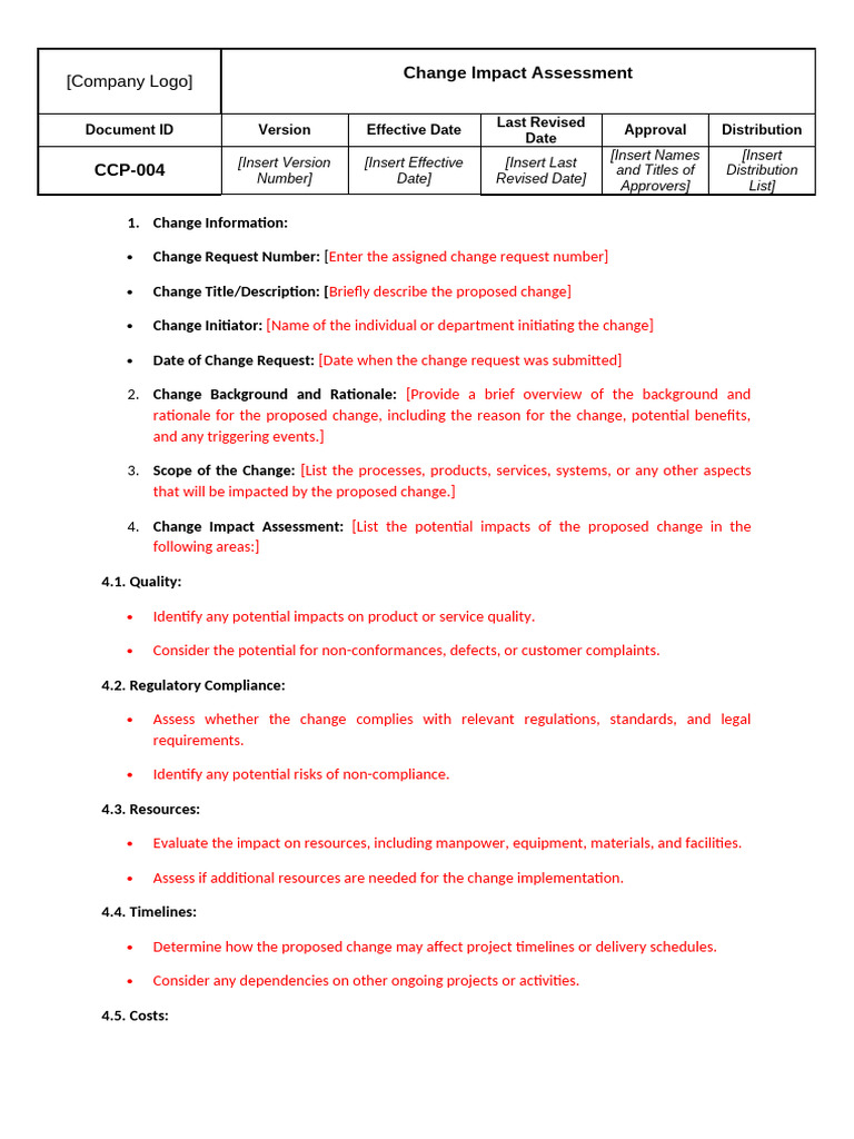 CCP-004 Change Impact Assessment | PDF