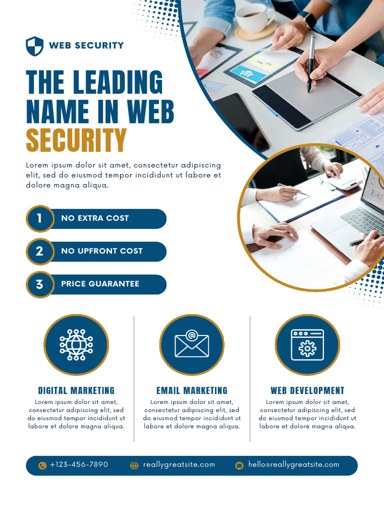 Blue and Yellow Modern Digital Marketing Flyer | PDF