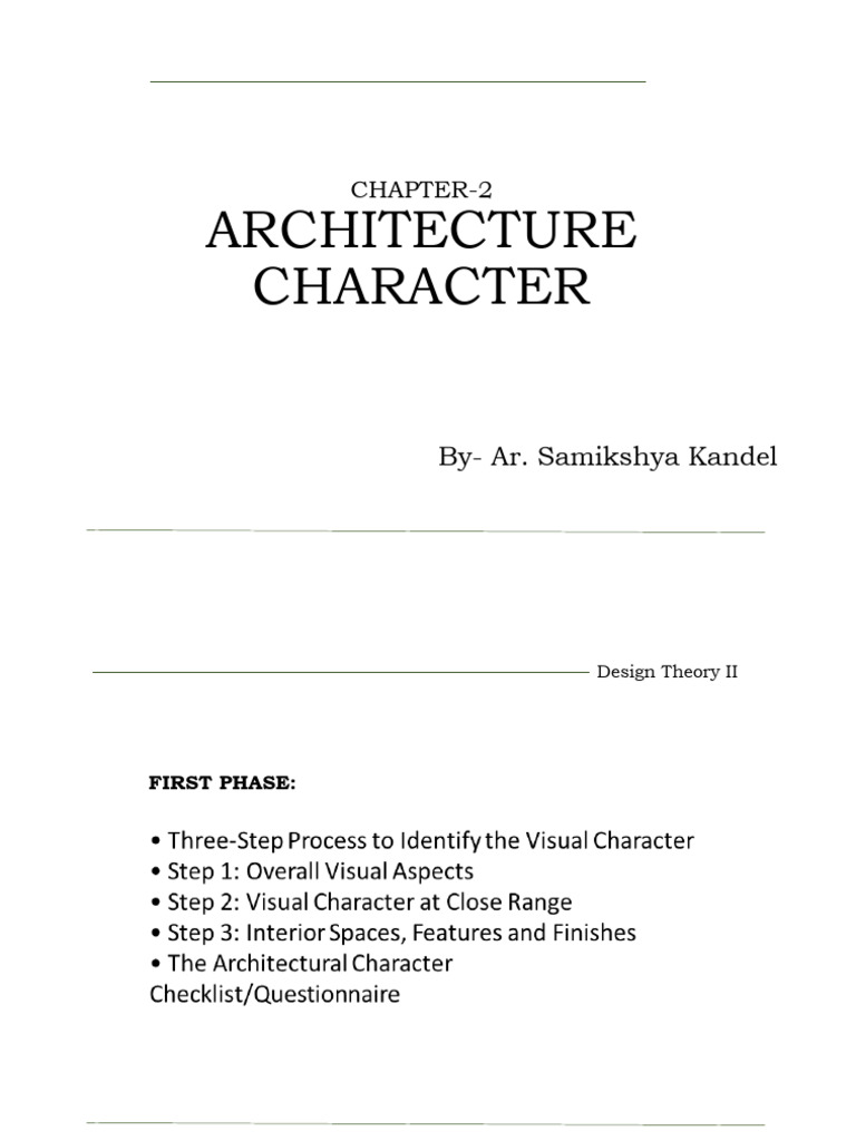 Architecture Character | PDF