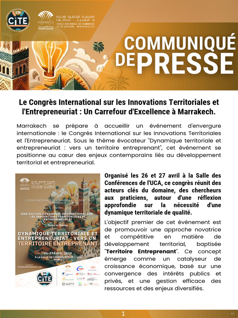 Communiqué de Presse CITE 2024 - MAJ | PDF