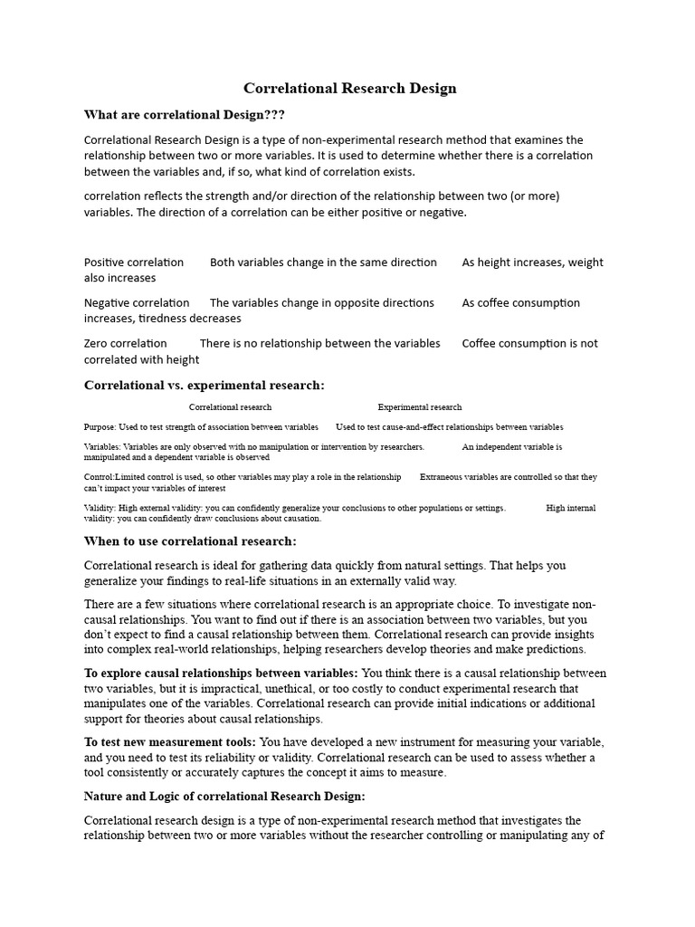 Corraltional Research Design | PDF