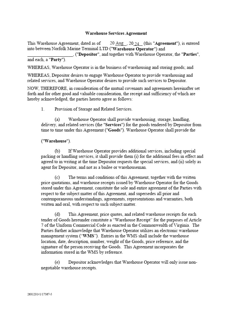 Warehouse_Agreement | PDF