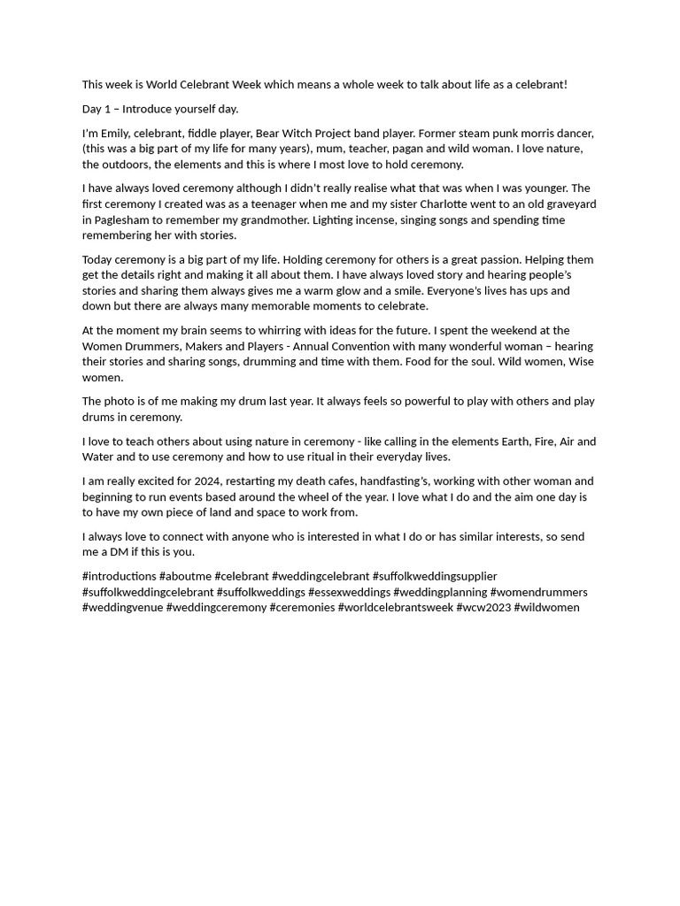 This Week Is World Celebrant Week Which Means A Whole Week To Talk ...